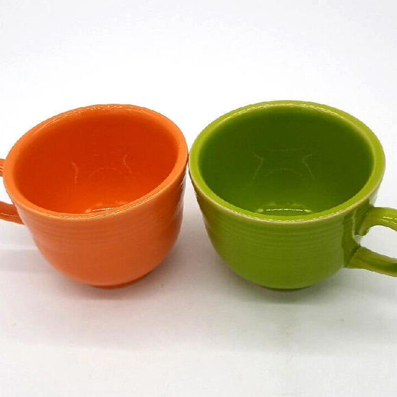 Other | Vintage Homer Laughlin Fiestaware Set Of 2 Orange Lime Green ...